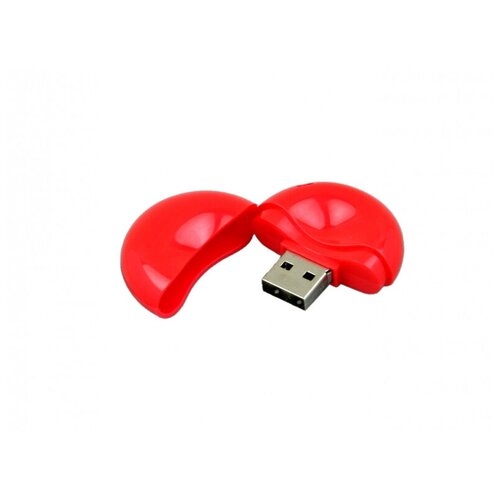 Пластиковая промо флешка круглой формы (128 Гб / GB USB 2.0 Красный/Red 021-Round)