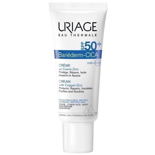 URIAGE / BARIEDERM / Барьедерм SPF 50+ Цика-крем с медью и цинком, 40 мл