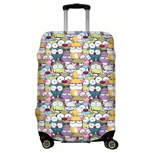 Чехол для чемодана LeJoy, размер L, белый, фиолетовый