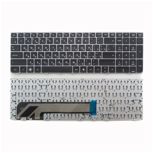 Клавиатура для ноутбука HP 4535S, 4530S черная c серой рамкой