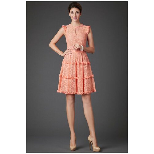 Платье Арт-Деко, размер 42, оранжевый