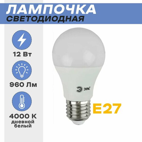 Лампочка светодиодная 12W E27 ЭРА RED LINE LED A60