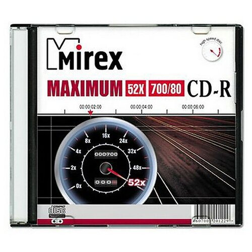 Диск CD-R Mirex "Maximum" 700MB, 52x, SLIM-футляр (UL120052A8S)