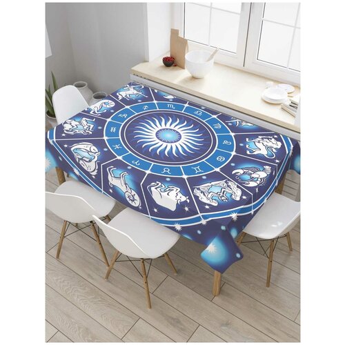 Скатерть прямоугольная JoyArty на кухонный стол "Зодиакальные знаки" из оксфорда, 120x145 см