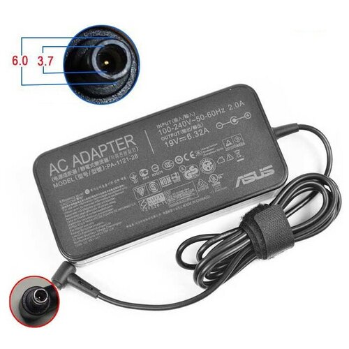 Зарядное устройство для ноутбука Asus TUF Gaming FX505DD-BQ121, 19V - 6.32A, 120 Вт (Штекер: 6.0x3.7мм c иглой) Slim
