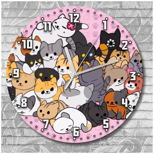 Настенные часы УФ животные (котики) - 77