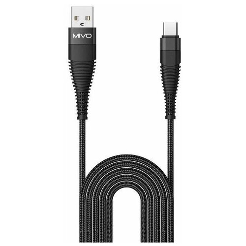 Кабель Mivo USB-Type-C MX-61T, 3 м, 1 шт., черный