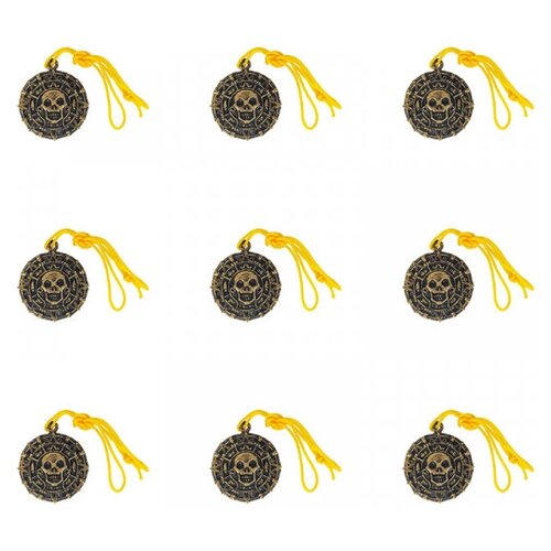 Пиратский медальон на шнурке "Пираты карибского моря" подвеска кулон, пластик (Набор 9 шт.)