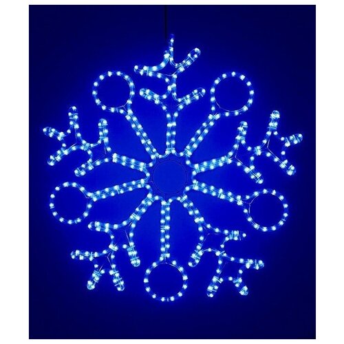 Светодиодная снежинка C кольцами, дюралайт, синие LED-огни, 80 см, уличная, BEAUTY LED LC-13051