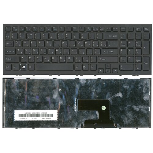 Клавиатура для ноутбука Sony Vaio VPC-EH2L9E черная с рамкой