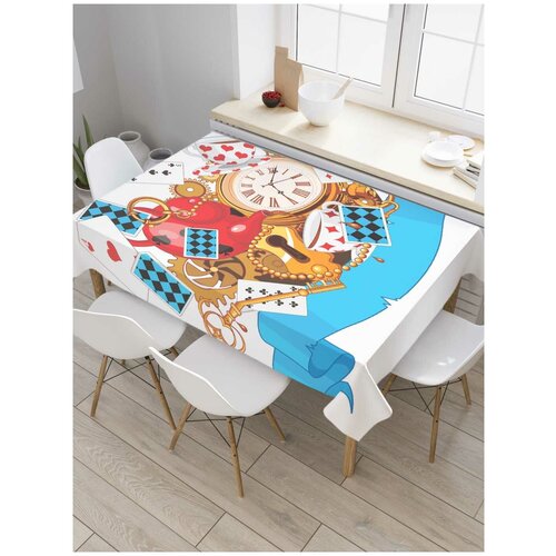 Скатерть прямоугольная JoyArty на кухонный стол "Время карт" из оксфорда, 120x145 см