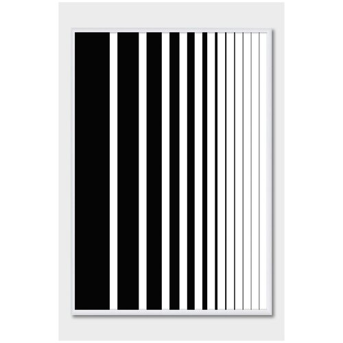 Постер на стену для интерьера Postermarkt Черные полосы вертикальные №1, постер в белой рамке 30х40 см, постеры картины для интерьера в белой рамке
