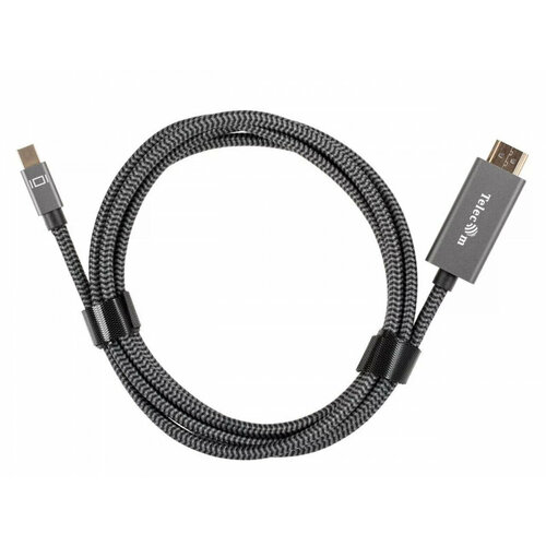 Кабель Telecom miniDisplayPort M-> HDMI M 4K@60Hz 1.8m , оплетка (TA562M-1.8M)