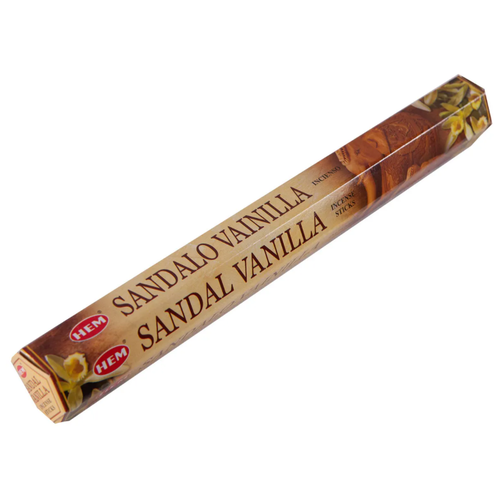 HEM Безосновные благовония Sandal Vanilla, 1 уп. , 25 г, 20 шт., коричневый
