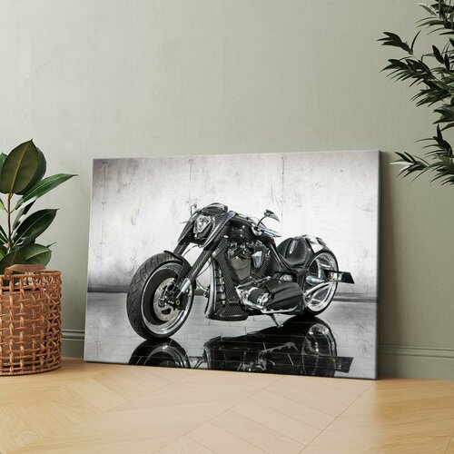 Картина на холсте (Кастомный мотоцикл Mansory Zapico) 60x80 см. Интерьерная, на стену.