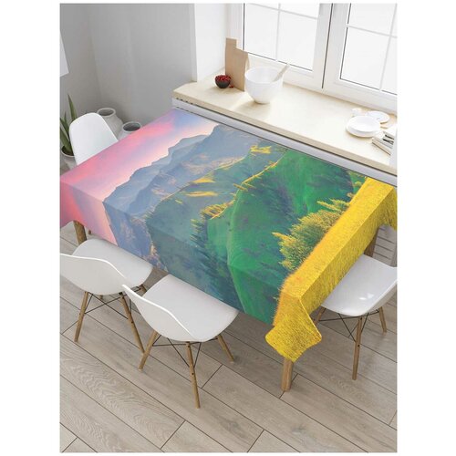 Скатерть прямоугольная JoyArty на кухонный стол "Внезапные холмы" из оксфорда, 120x145 см
