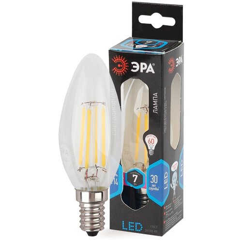 Лампа светодиодная Эра B35-7W-840-E14 7Вт цоколь: E14 4000K 220В колба: B35 (упак:3шт)