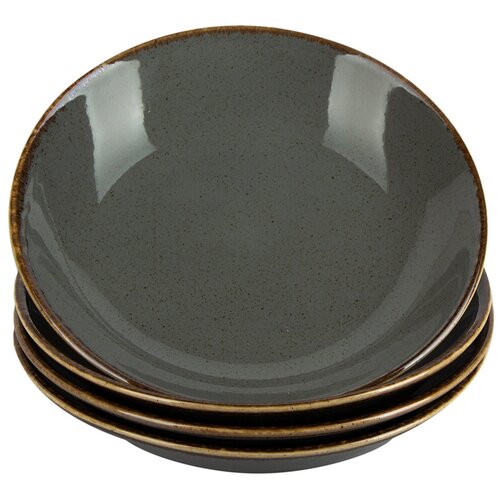 Porland Набор глубоких тарелок 21 см (4 предмета), 500 мл, тёмно-серый