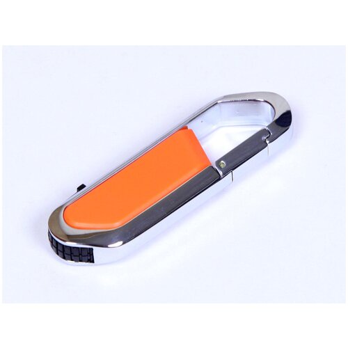 Флешка для нанесения логотипа в виде карабина (16 Гб / GB USB 2.0 Оранжевый/Orange 060 Flash drive PM027)