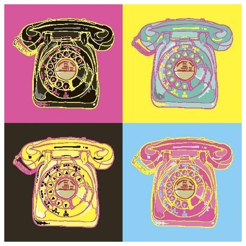 Постер на холсте Телефон в стиле поп-арт 30см. x 30см.