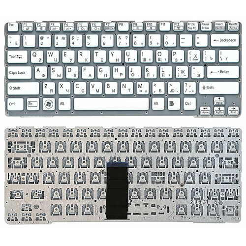 Клавиатура для ноутбука Sony SVE14A белая с голубым p/n: 9Z. N6BBF. D0R, 149115111RU, 9Z. N6BBF. R0