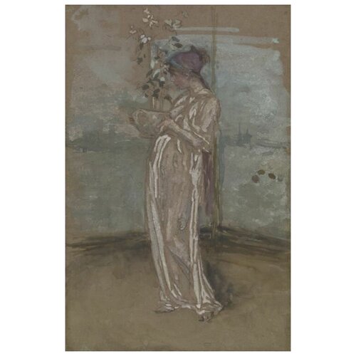 Репродукция на холсте Роза Азалия (1890-1895) Уистлер Джеймс 30см. x 46см.