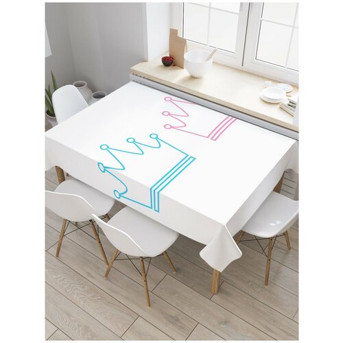 Скатерть прямоугольная JoyArty на кухонный стол "Рождение мальчика и девочки" из оксфорда, 180x145 см