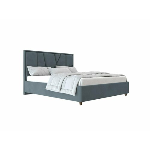 Кровать Beautyson Helga велюр Formula 998 серый (с основанием) 180х200