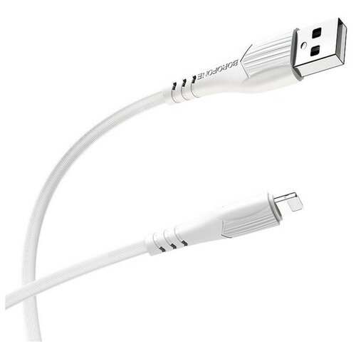 Кабель Borofone BX37, Lightning - USB, 2.4 А, 1 м, PVC оплётка, белый