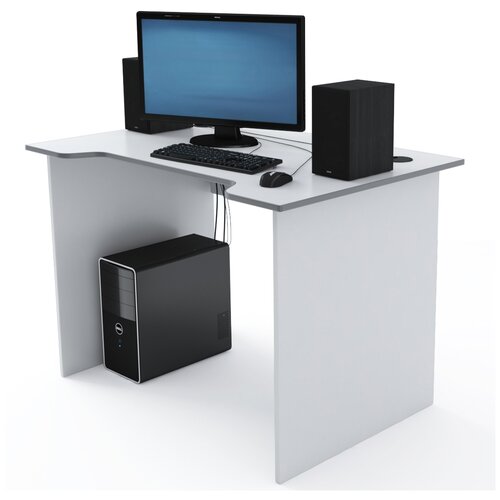 Дизайн Фабрика компьютерный стол Jedi, ШхГхВ: 110х71.6х73.2 см, цвет: белый/серый