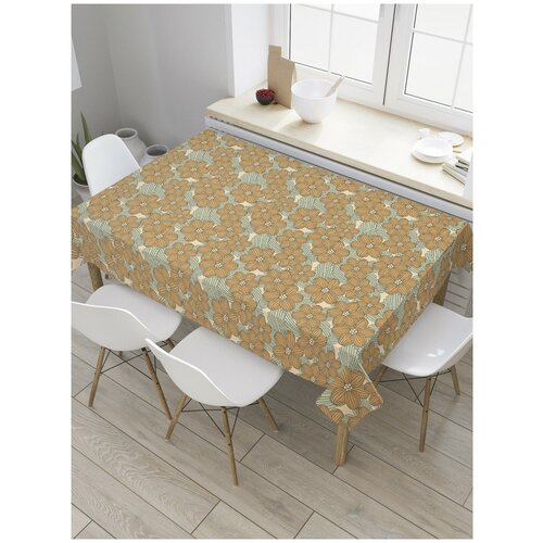 Скатерть прямоугольная JoyArty на кухонный стол "Цветочное полотно" из оксфорда, 120x145 см