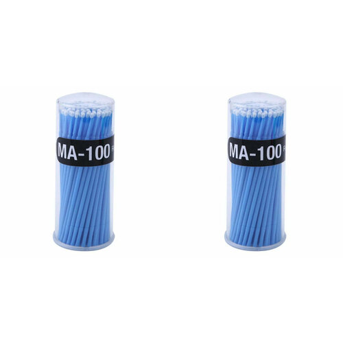 Микробраши Kristaller одноразовые для нанесения растворов, MA-100 Regular, синий, 100 шт, 2 уп