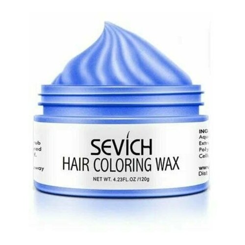 Sevich Окрашивающий цветной воск для волос и бороды, временная краска и стайлинг для волос (синий), 120 гр