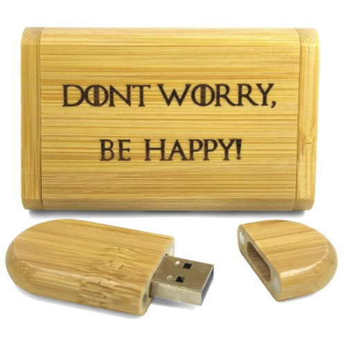 Подарочная флешка Бамбук карбон 32GB 2.0 Dont worry! Bamboowood