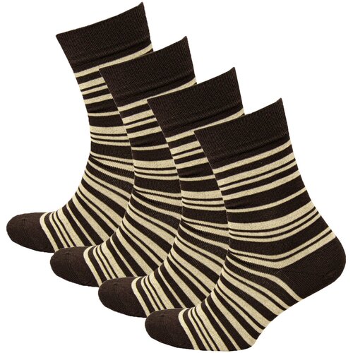 Носки STATUS, 4 пары, размер 27, бежевый, коричневый