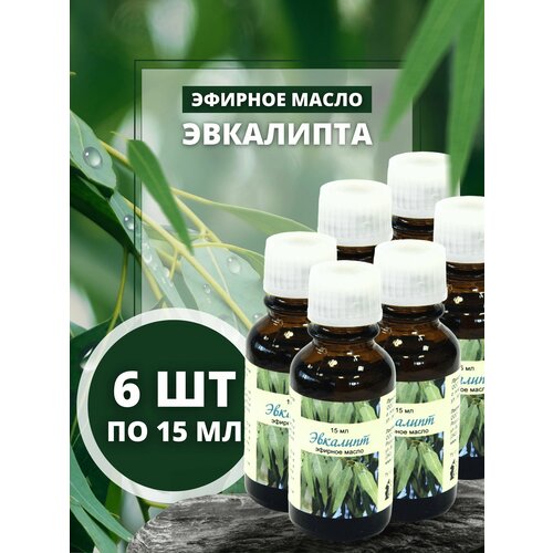 Натуральное эфирное масло Эвкалипта 6 шт * 15 мл для стимуляции иммунитета и борьбы с воспалениями кожи