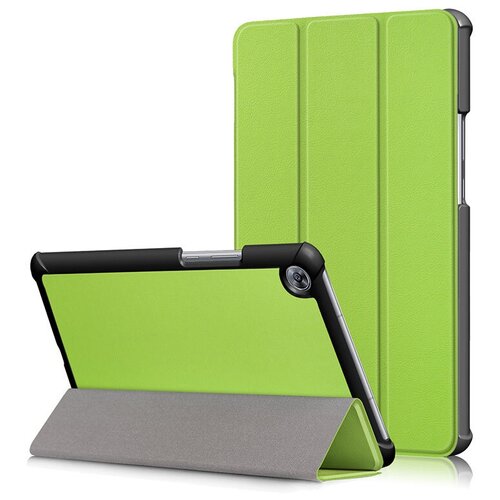 Чехол-обложка MyPads для Samsung Galaxy Tab E 9.6 тонкий умный кожаный на пластиковой основе с трансформацией в подставку зеленый