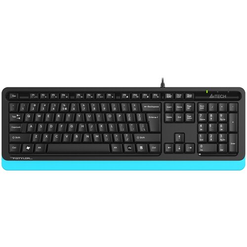 Клавиатура A4Tech Fstyler FKS10 черный/синий, английская/русская (ANSI), 1 шт.