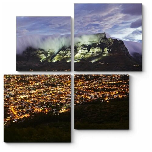 Модульная картина Ватные облака в горах Кейптауна 100x100