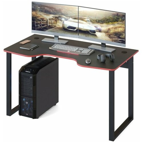 Игровой компьютерный стол КСТ-19 (Черный/красный)