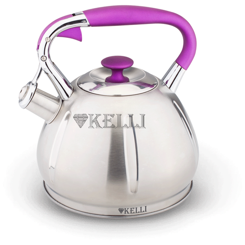 Чайник металлический из нержавеющей стали для плиты Kelli KL-4502, 3л