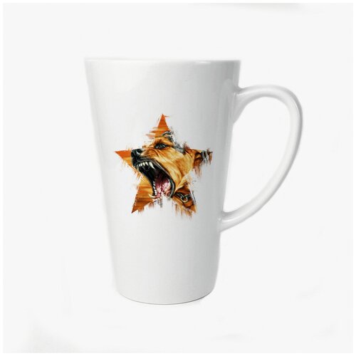 Большая конусная кружка CoolPodarok Разъяренная собака звезда