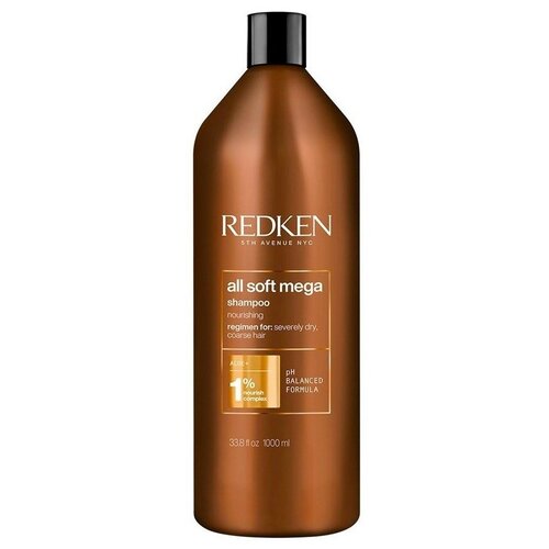 Redken шампунь All Soft Mega питательный для сухих и жестких волос, 1000 мл