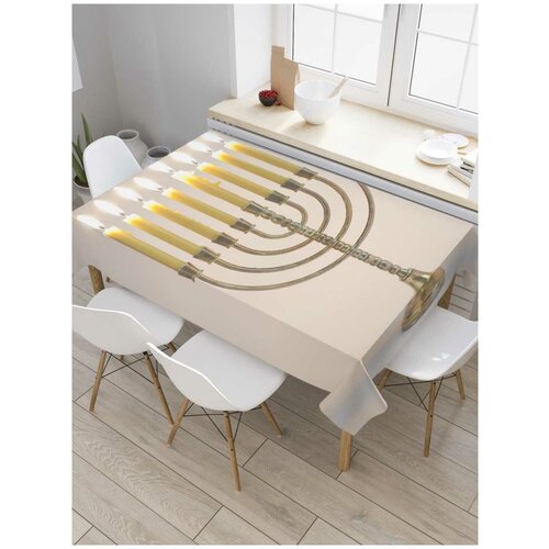 Скатерть прямоугольная JoyArty на кухонный стол "Бронзовый подсвечник" из оксфорда, 120x145 см