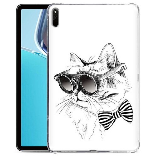 Чехол задняя-панель-накладка-бампер MyPads крутая кошка в очках для Huawei MatePad 11 (DBY-W09) 2021 противоударный
