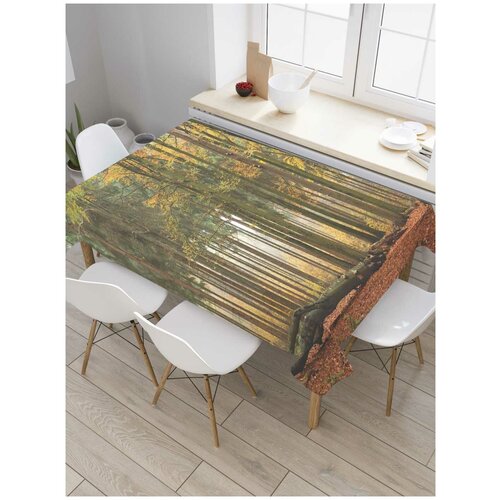 Скатерть прямоугольная JoyArty на кухонный стол "Упавшее лесное дерево" из оксфорда, 180x145 см