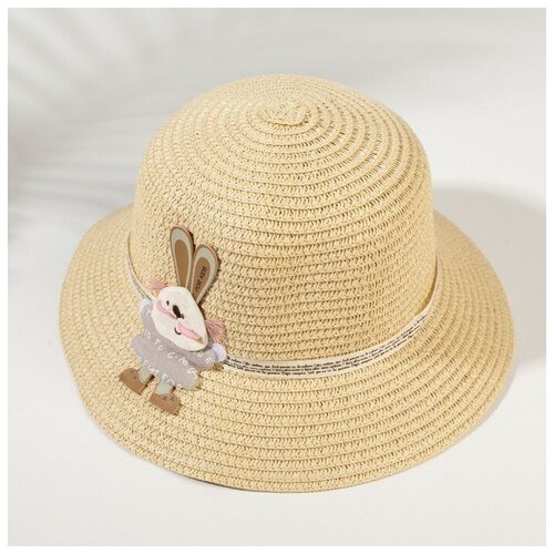Шляпа для девочки MINAKU "Зайка", цвет молочный, р-р 52 , 1 шт.