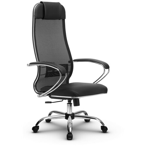 Компьютерное кресло METTA Комплект 5.1 Ch овальное сечение офисное, обивка: сетка/искусственная кожа, цвет: черный