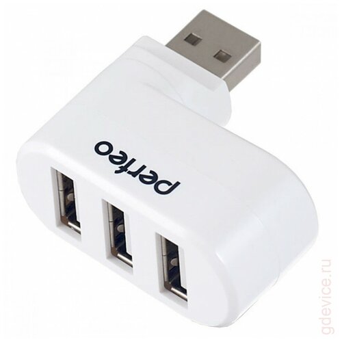 USB-концентратор Perfeo USB-HUB 3 Port чёрный (PF-VI-H024 White)