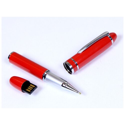 Флешка в виде ручки с мини чипом (128 Гб / GB USB 2.0 Красный/Red 370 Для школы)